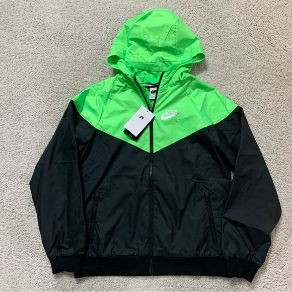 Nike | Jackets & Coats | Nwt Youth Nike Sportswear Black Neon Green ...
